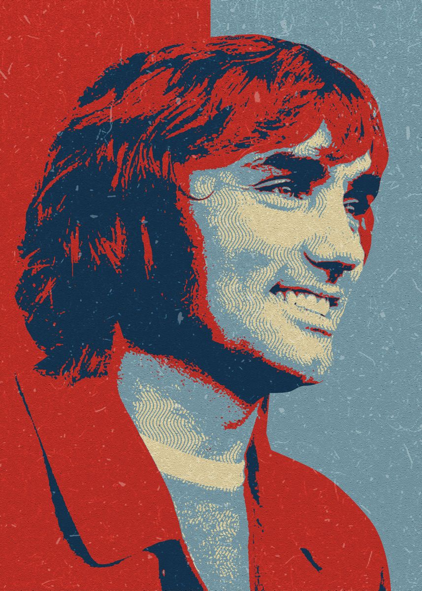 'George Best' Poster, picture, metal print, paint by Izmo Scribbles ...