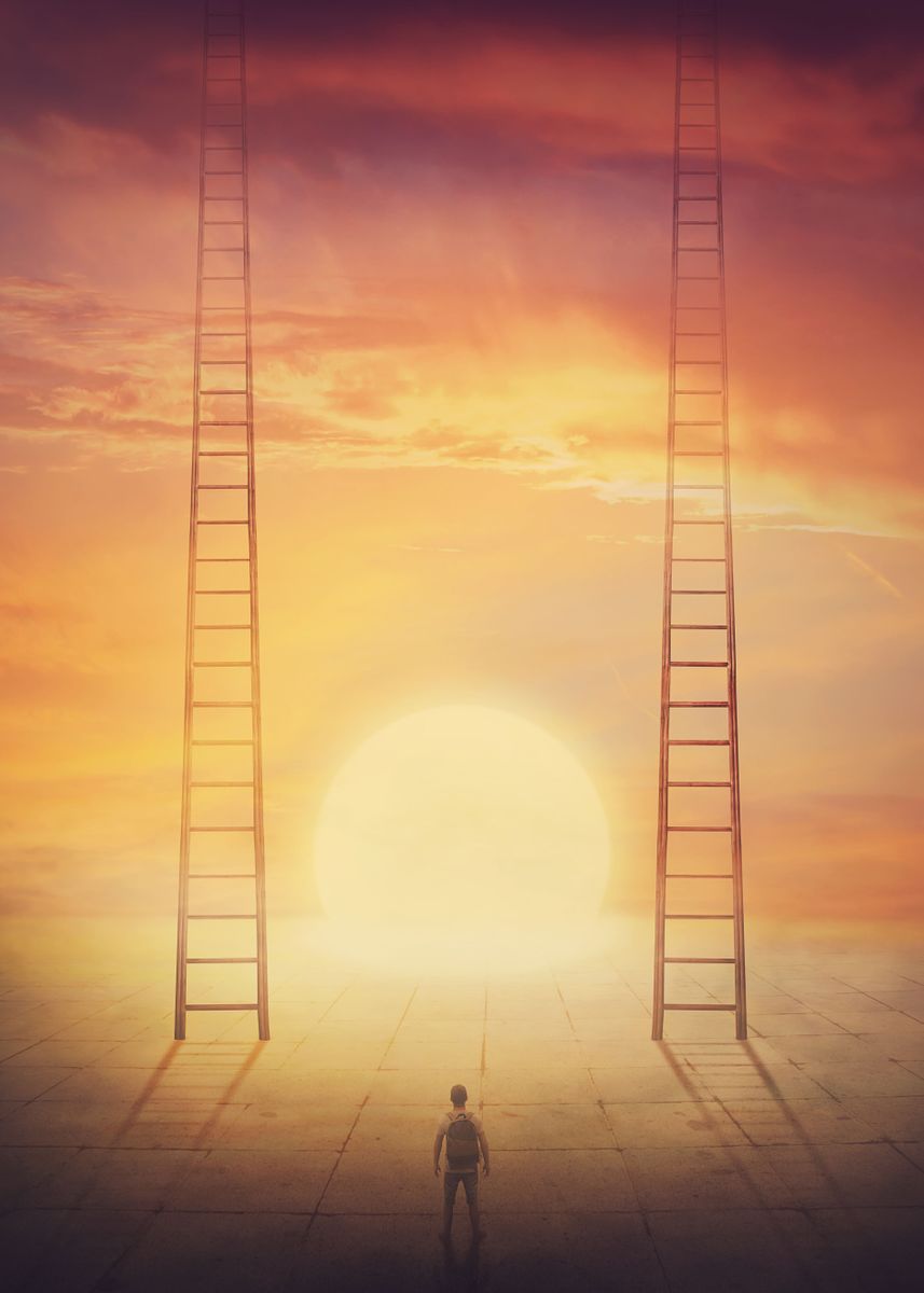 'ladder to paradise' Poster, picture, metal print, paint by ...