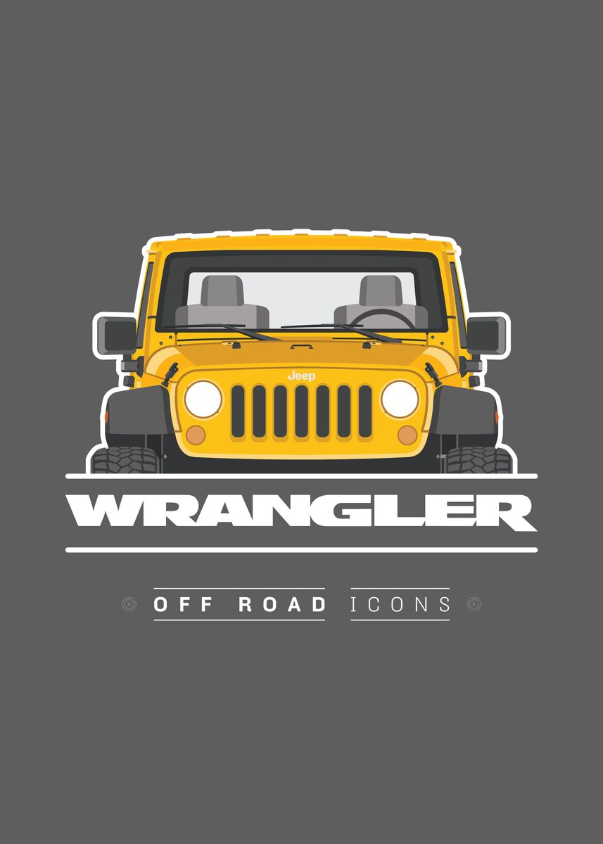 'Wrangler yellow badge' Poster by Off Road Icons Design | Displate