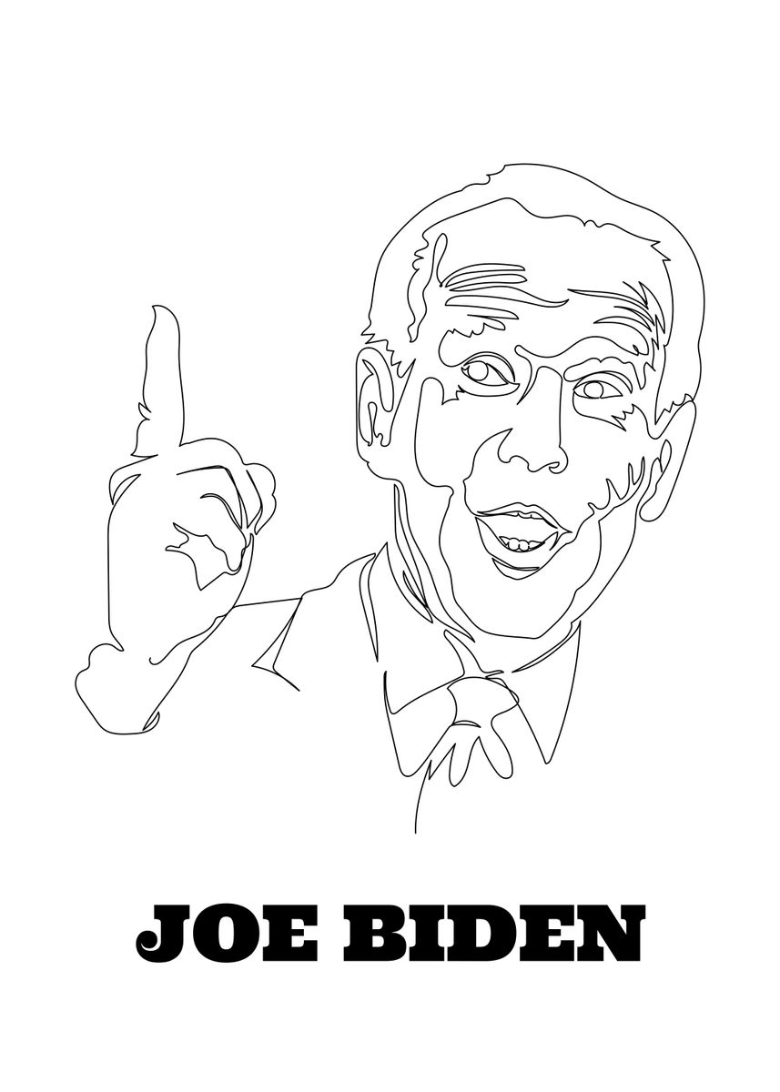 'Drawing of of Joe Biden' Poster, picture, metal print, paint by ...