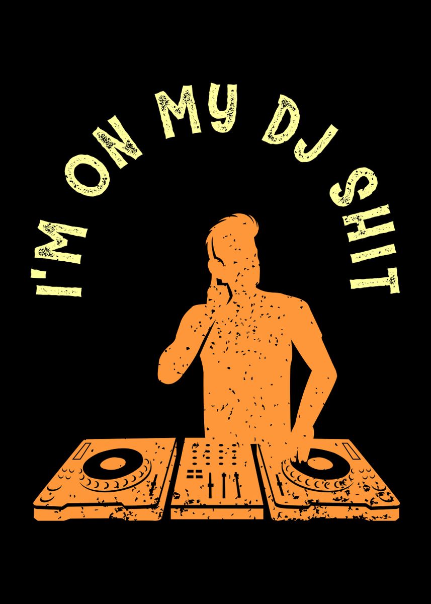 'DJ Turntable Mixer Headset' Poster by Alley Field | Displate