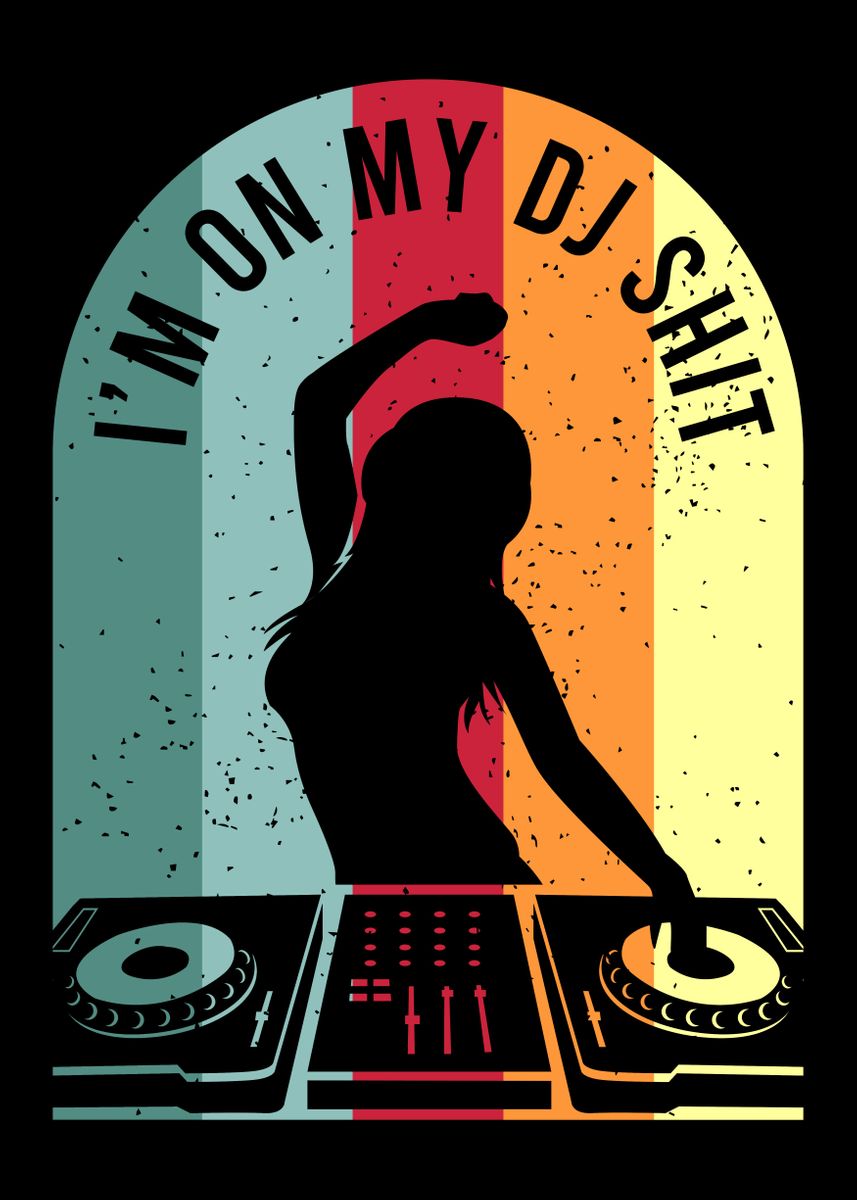 'DJ Turntable Mixer Headset' Poster, picture, metal print, paint by ...