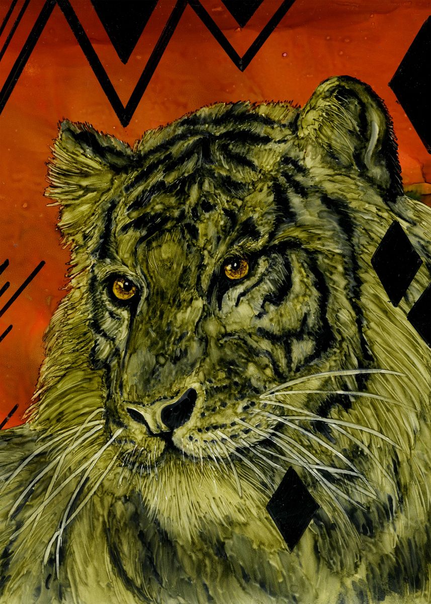 'Tiger eyes' Poster, picture, metal print, paint by Anita Tyke | Displate
