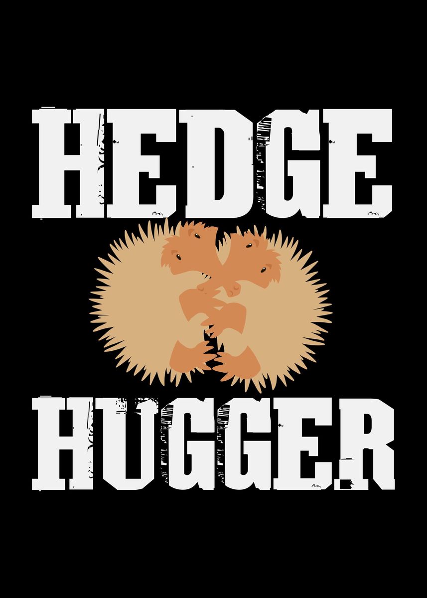 'Hedge Hugger Hedgehog Hug' Poster by DesignatedDesigner | Displate