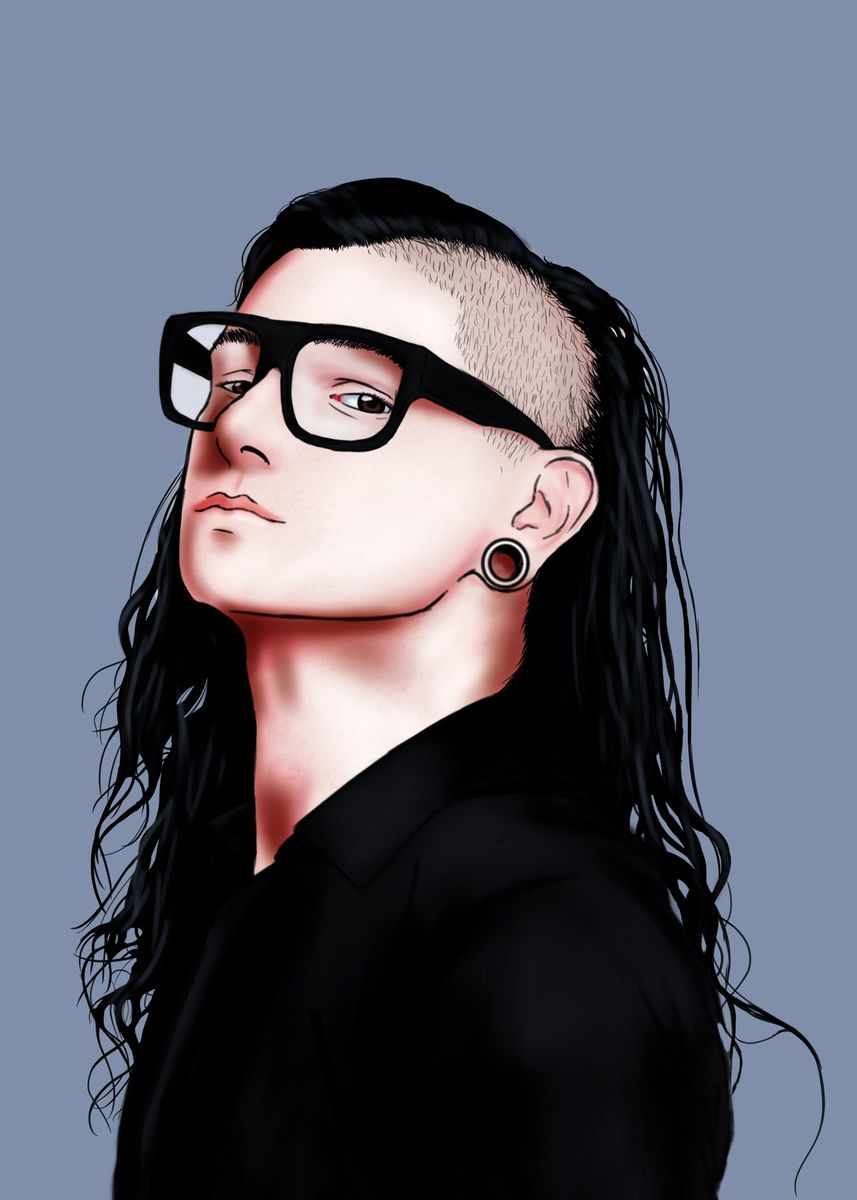 'DJ Skrillex' Poster, picture, metal print, paint by Miguel Santana ...