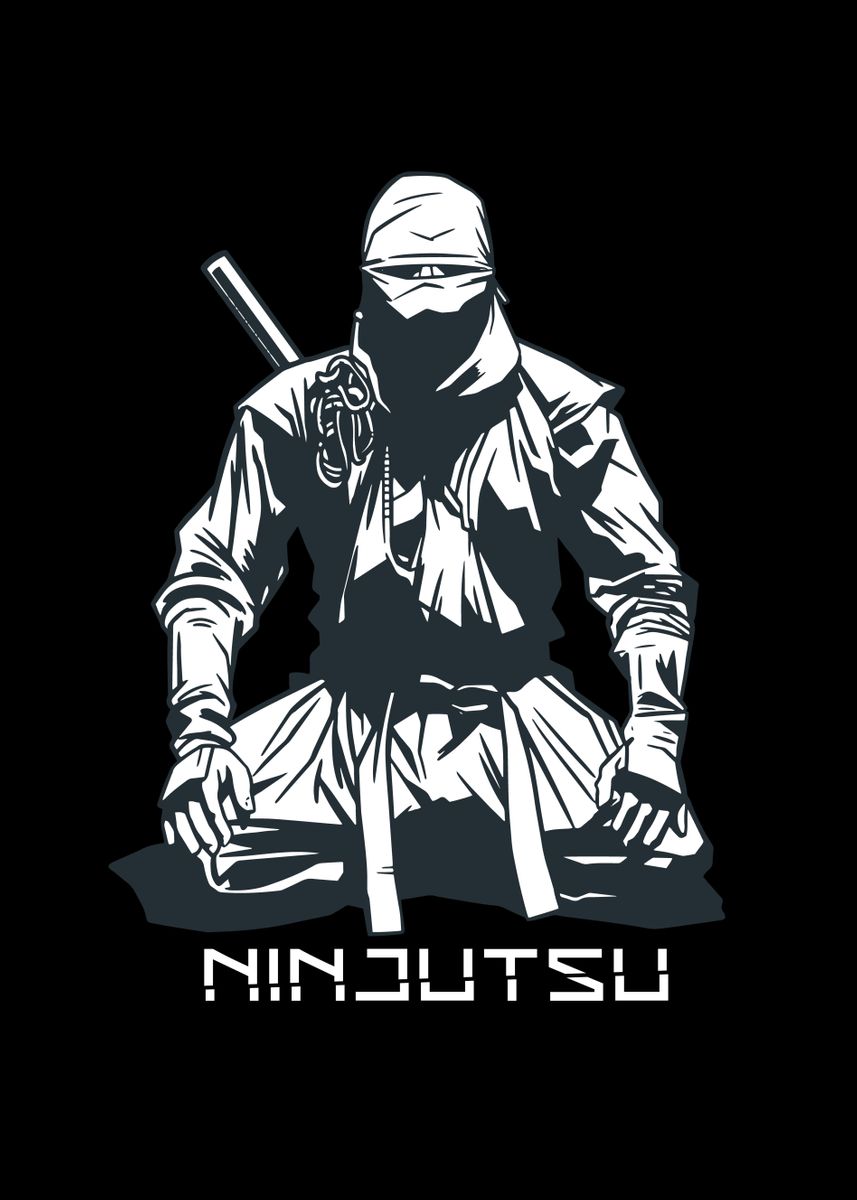 'NINJA SITTING DOWN' Poster by thetshirtshop2020 | Displate