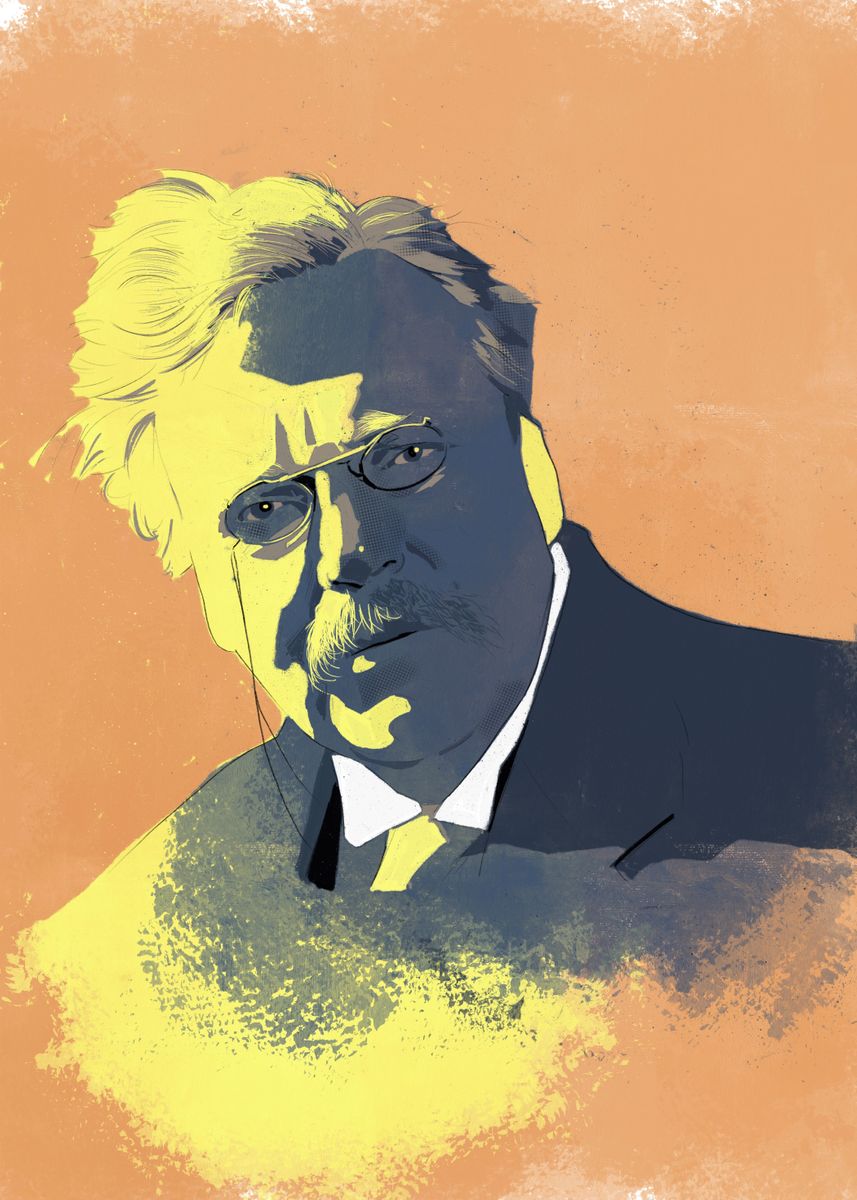 'G K Chesterton Portrait' Poster by Gabriel Navarro Mingorance | Displate