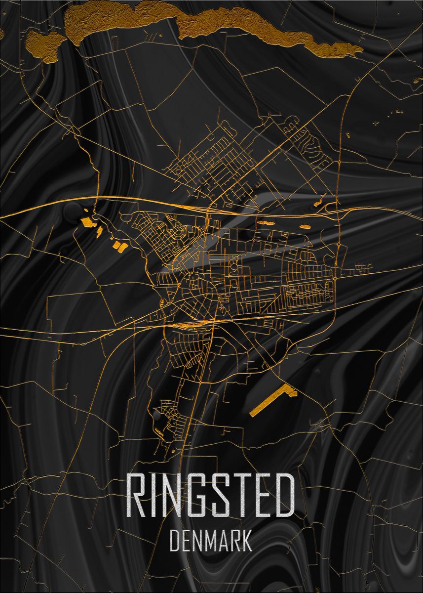 'Ringsted Denmark' Poster, picture, metal print, paint by Coconut ...