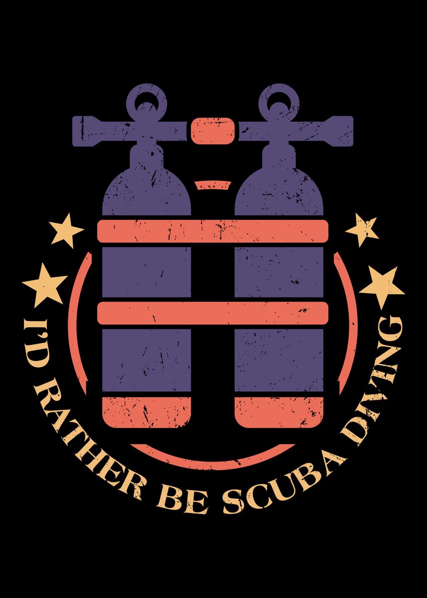 'Scuba Diving Frogman Diver' Poster by CrazySquirrel | Displate