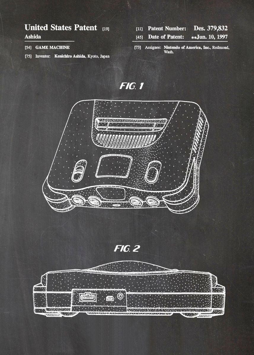 '24 Nintendo 64 Patent 199' Poster, picture, metal print, paint by Tara ...