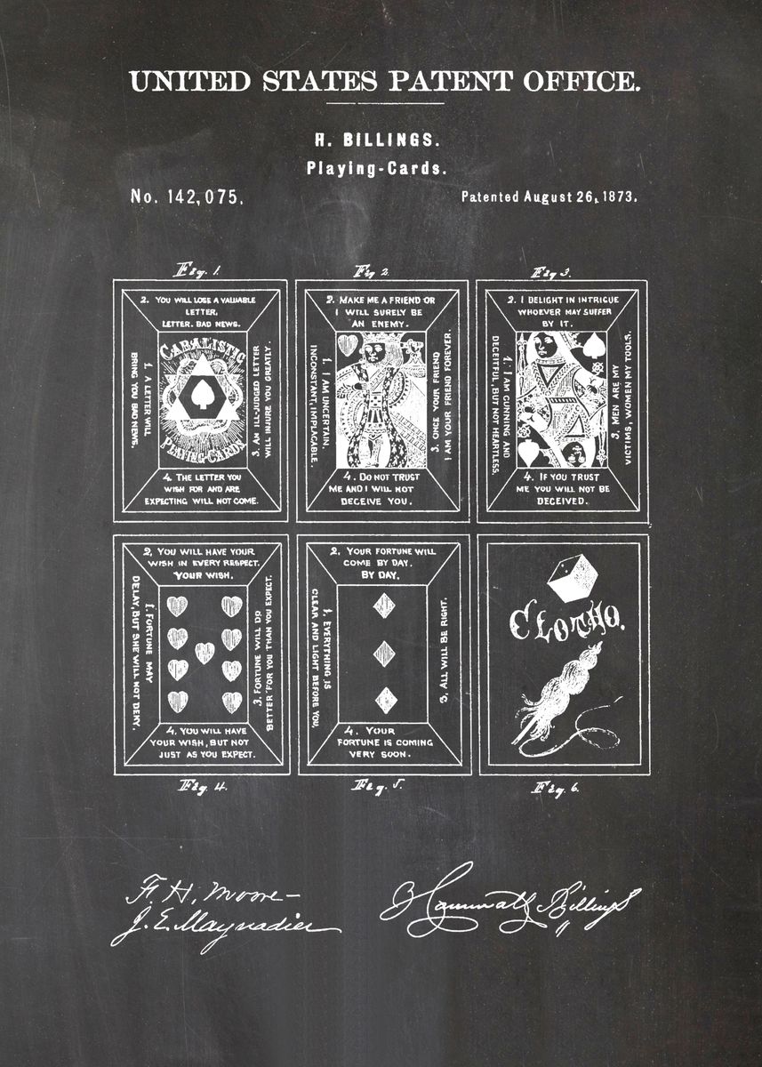'22 Playing Cards Patent' Poster, picture, metal print, paint by Tara ...