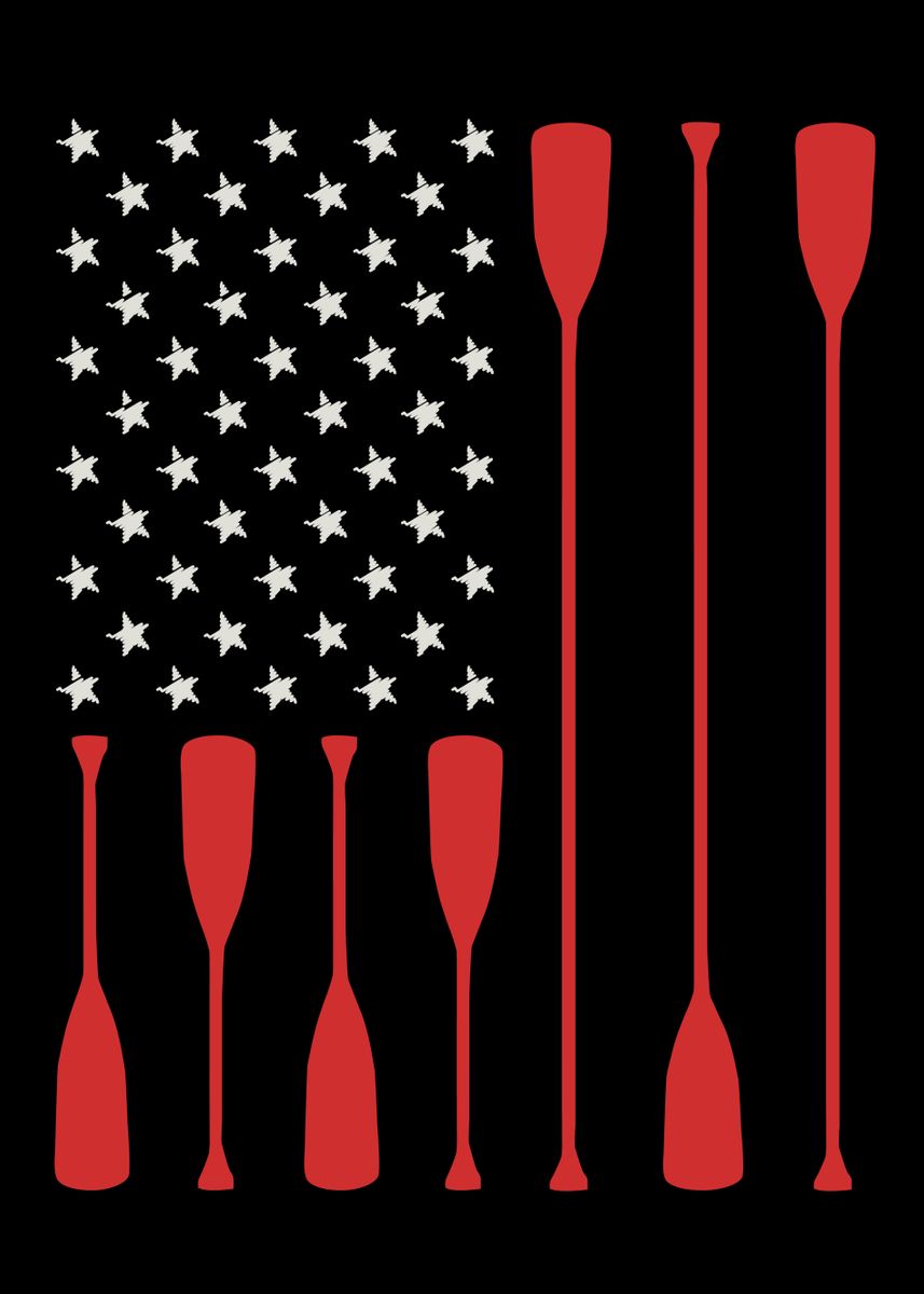 'American Flag Paddle' Poster by Roland Andres | Displate