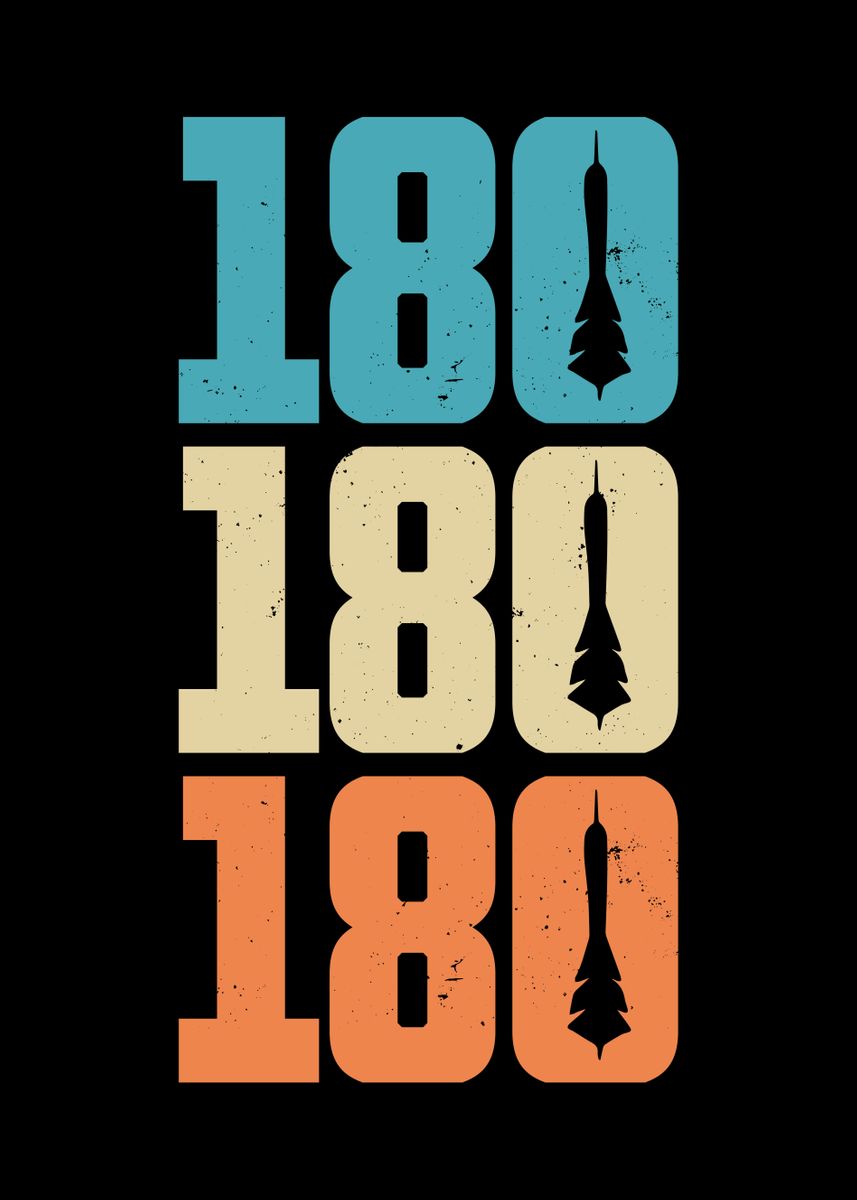 '180 Retro Darts Gift Dart' Poster by Philip Anders | Displate