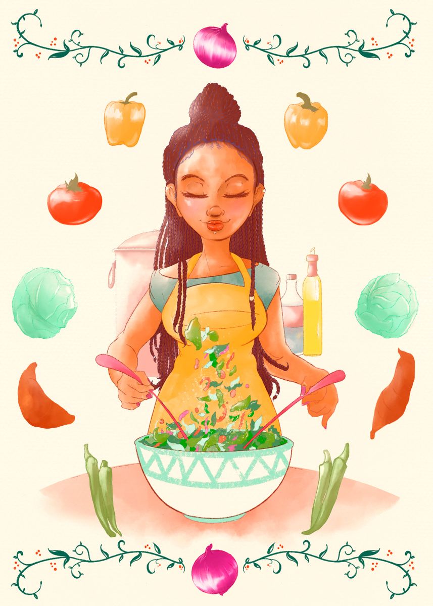 'A Natural Cook' Poster by Kita Parnell | Displate
