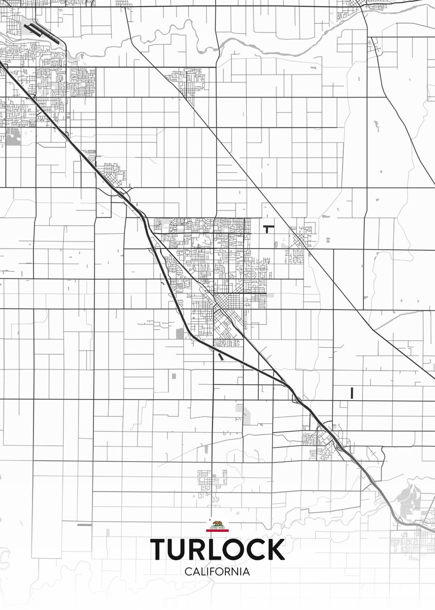 'Turlock CA' Poster, picture, metal print, paint by IMR Designs | Displate