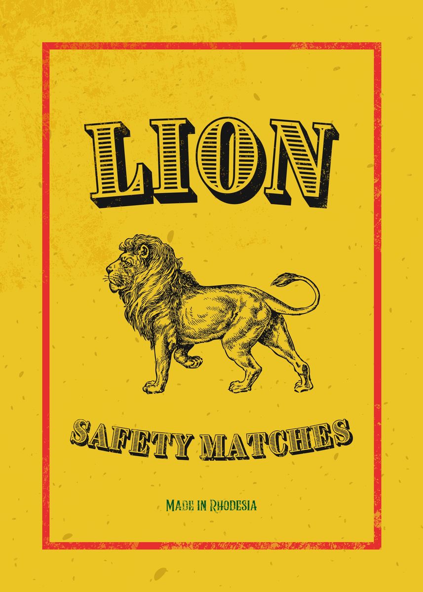 'Lion Safety Matches' Poster by Artistic Prints | Displate