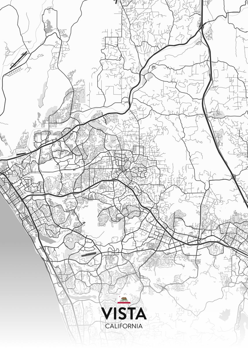 'Vista CA' Poster, picture, metal print, paint by IMR Designs | Displate