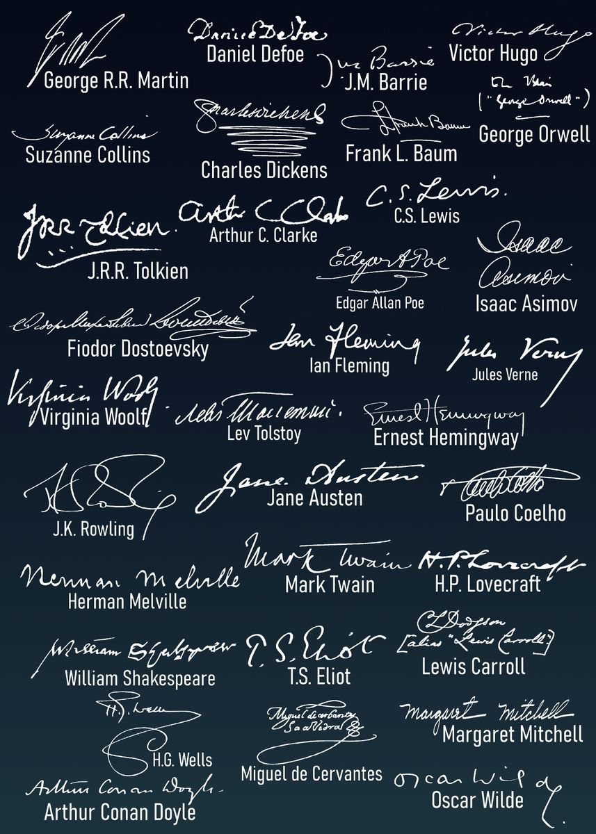 'Author Signatures' Poster, picture, metal print, paint by Angelos ...