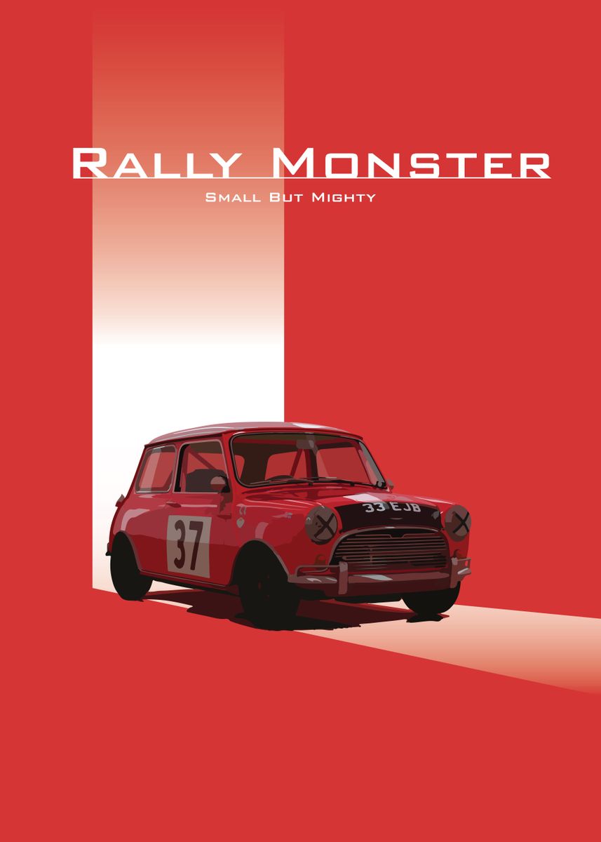 'Austin Mini Cooper' Poster by Demetr0s Designs | Displate