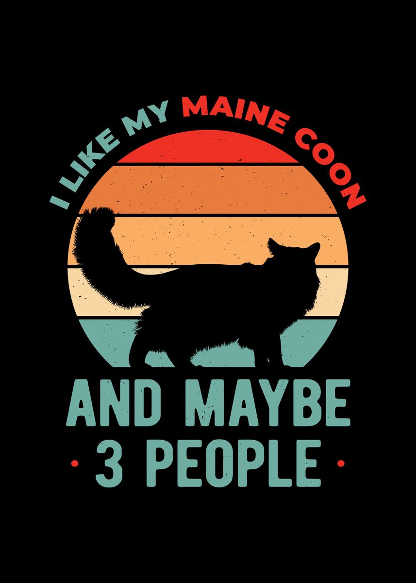 'Funny Maine Coon' Poster, picture, metal print, paint by Visualz ...