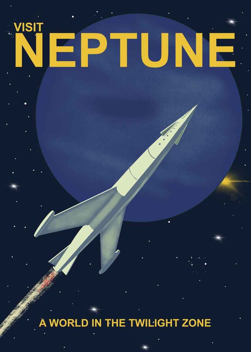 'Visit Neptune' Poster, picture, metal print, paint by RogueDesign ...