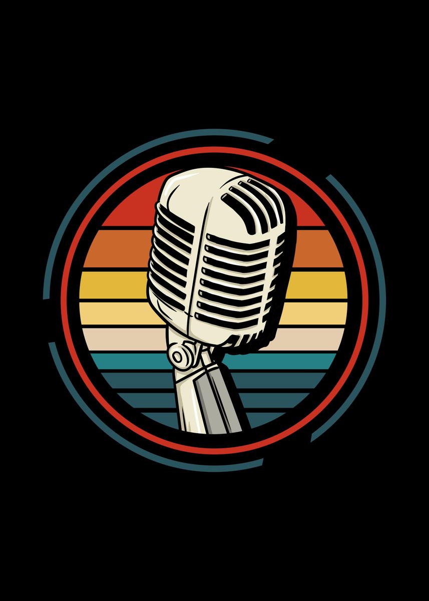 'Microphone Vintage' Poster by Mealla | Displate