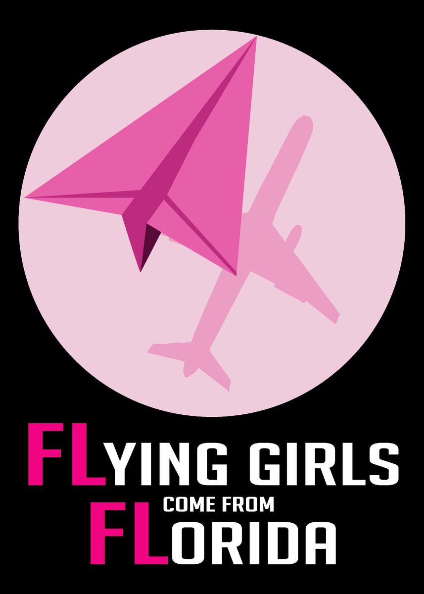 'Flying Girl Florida Pilot ' Poster, picture, metal print, paint by ...