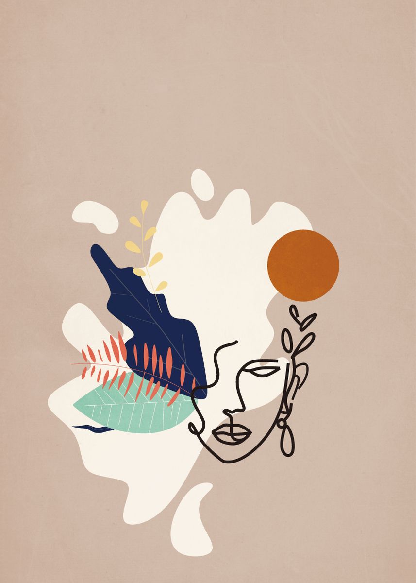 'Line face nature ' Poster, picture, metal print, paint by Ricky Aditya ...