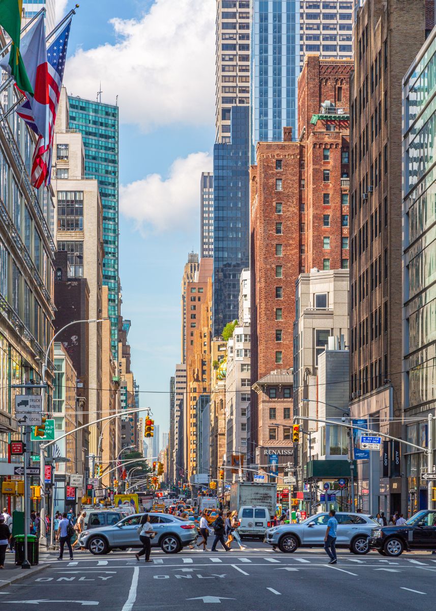 'Street of Manhattan' Poster by Giuseppe Cammino | Displate