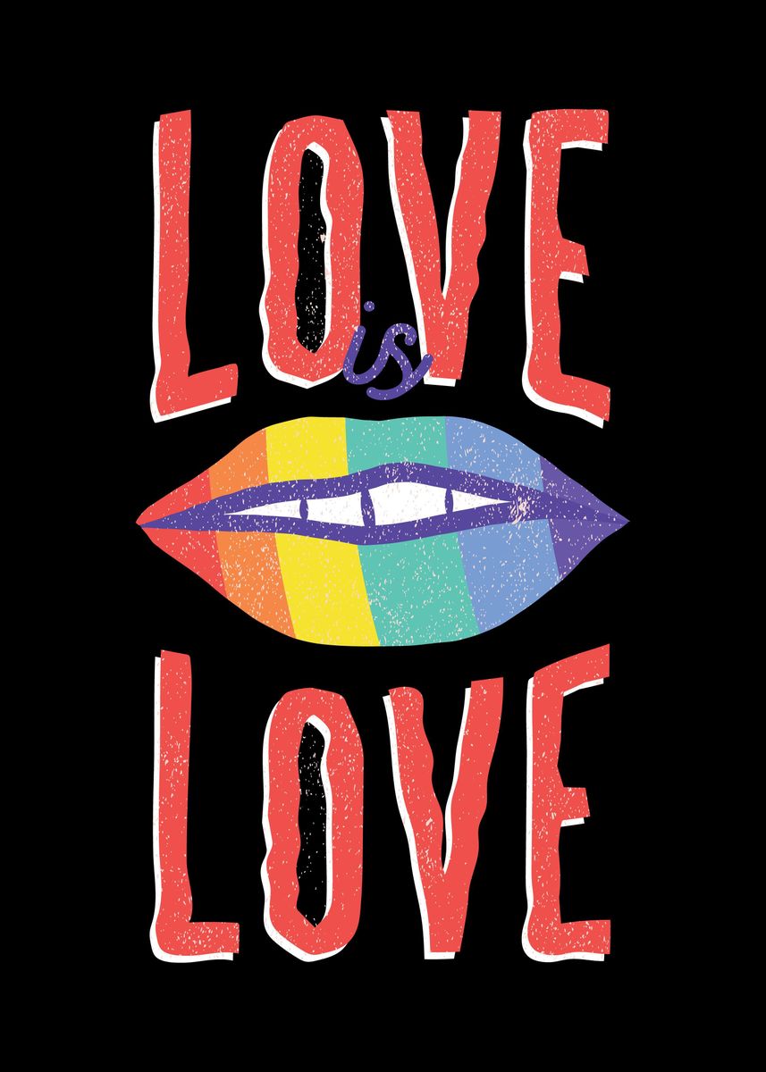 'Love is Love LGBT Rainbow' Poster, picture, metal print, paint by ...