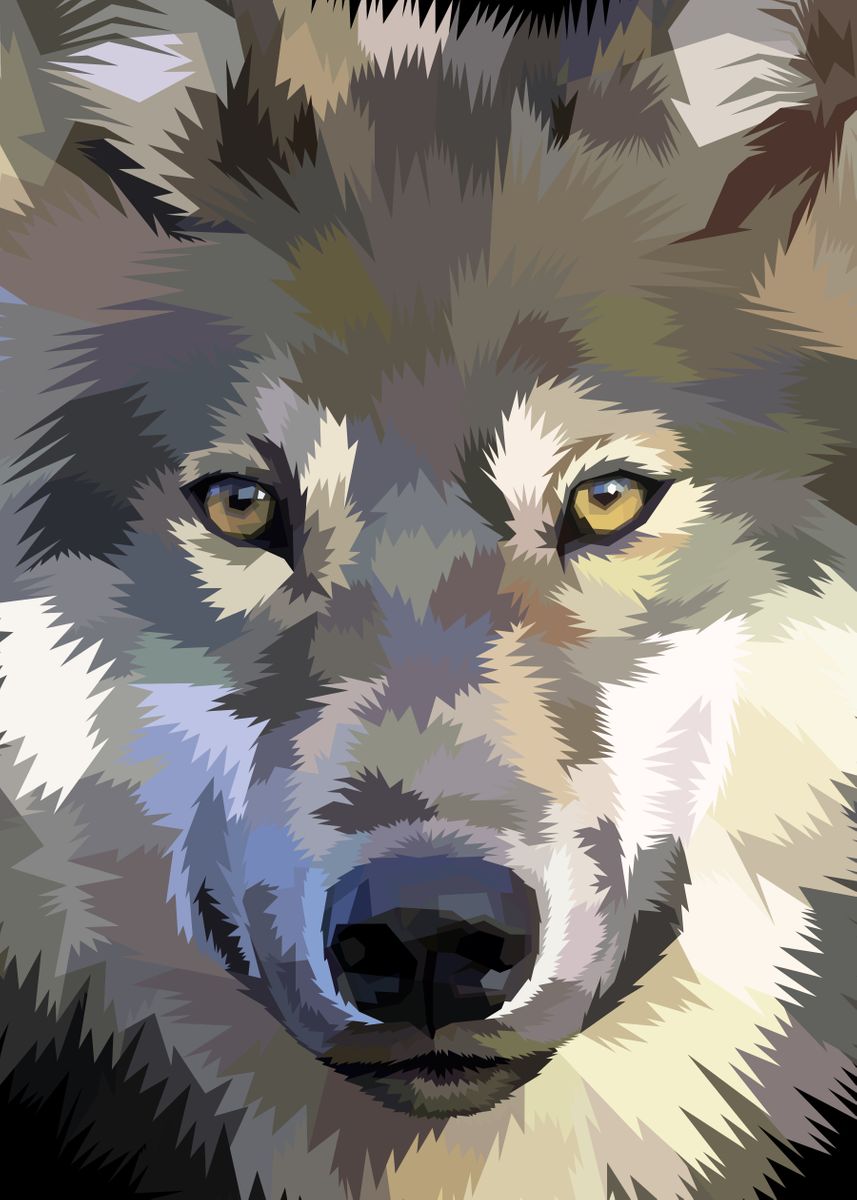 'Wolf ' Poster, picture, metal print, paint by Queensy Collin | Displate