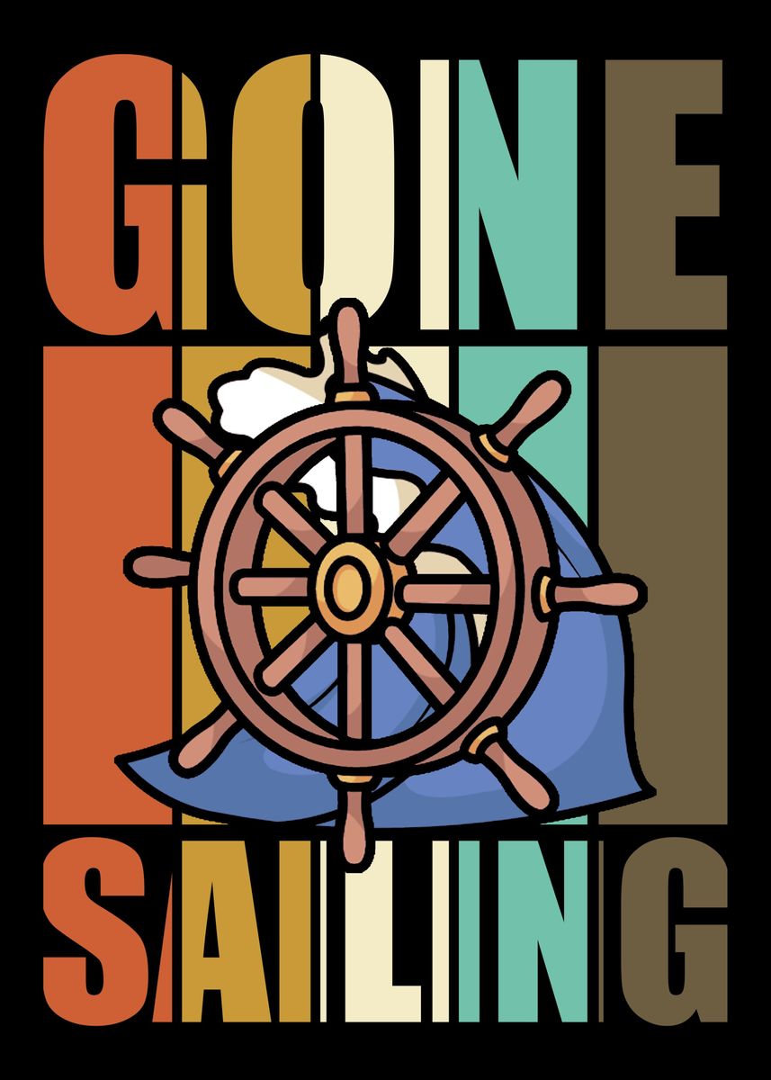 'Gone sailing vintage boat' Poster, picture, metal print, paint by ...