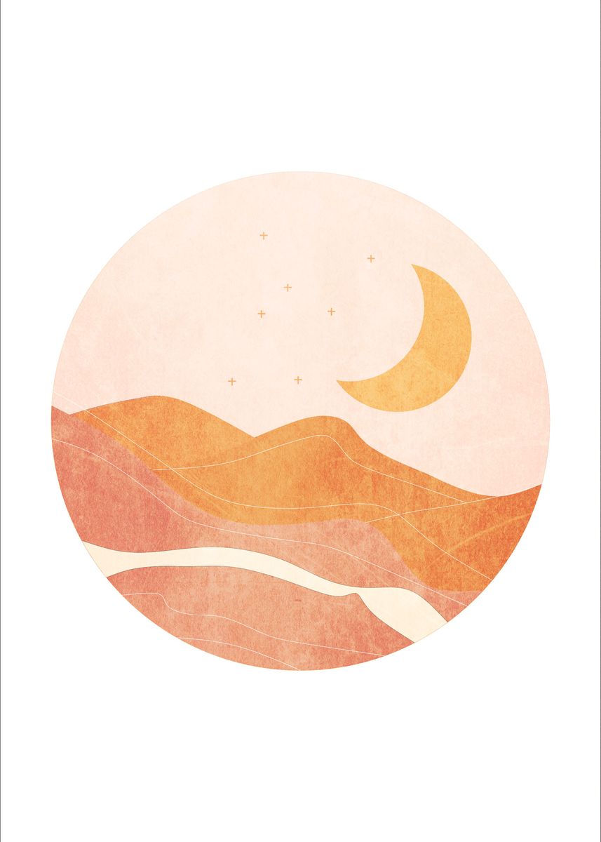 'Moon sand' Poster, picture, metal print, paint by Ricky Aditya | Displate