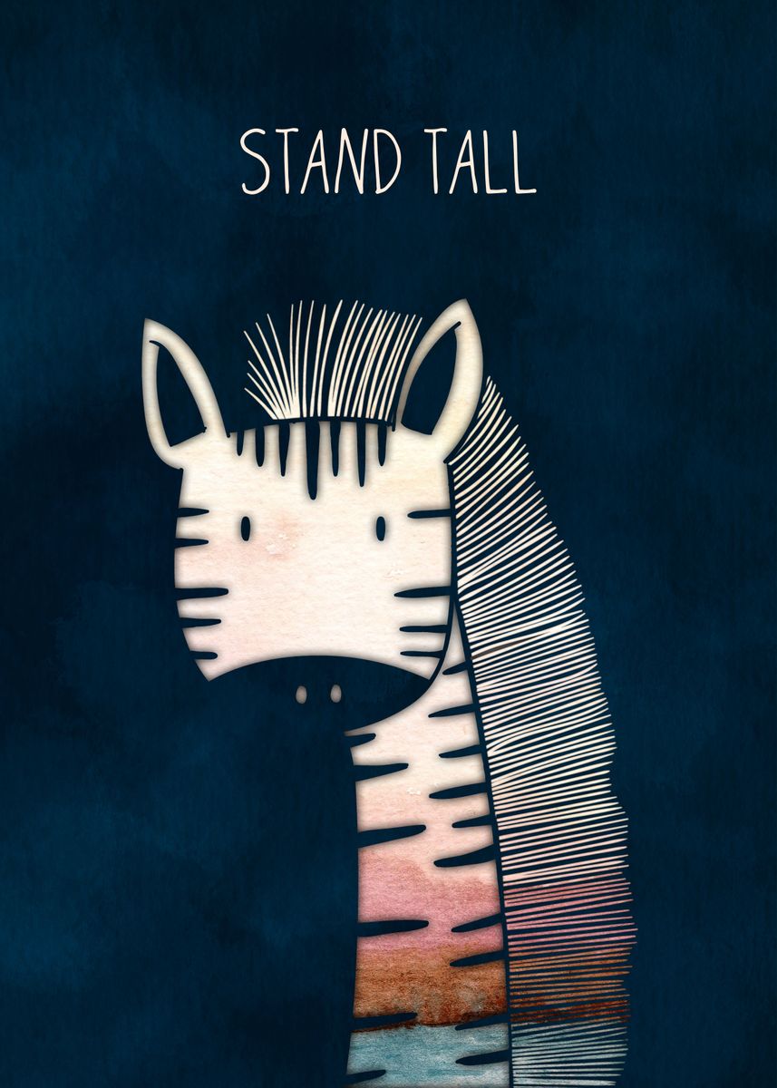'Giraffe Stand Tall' Poster, picture, metal print, paint by Cris de ...