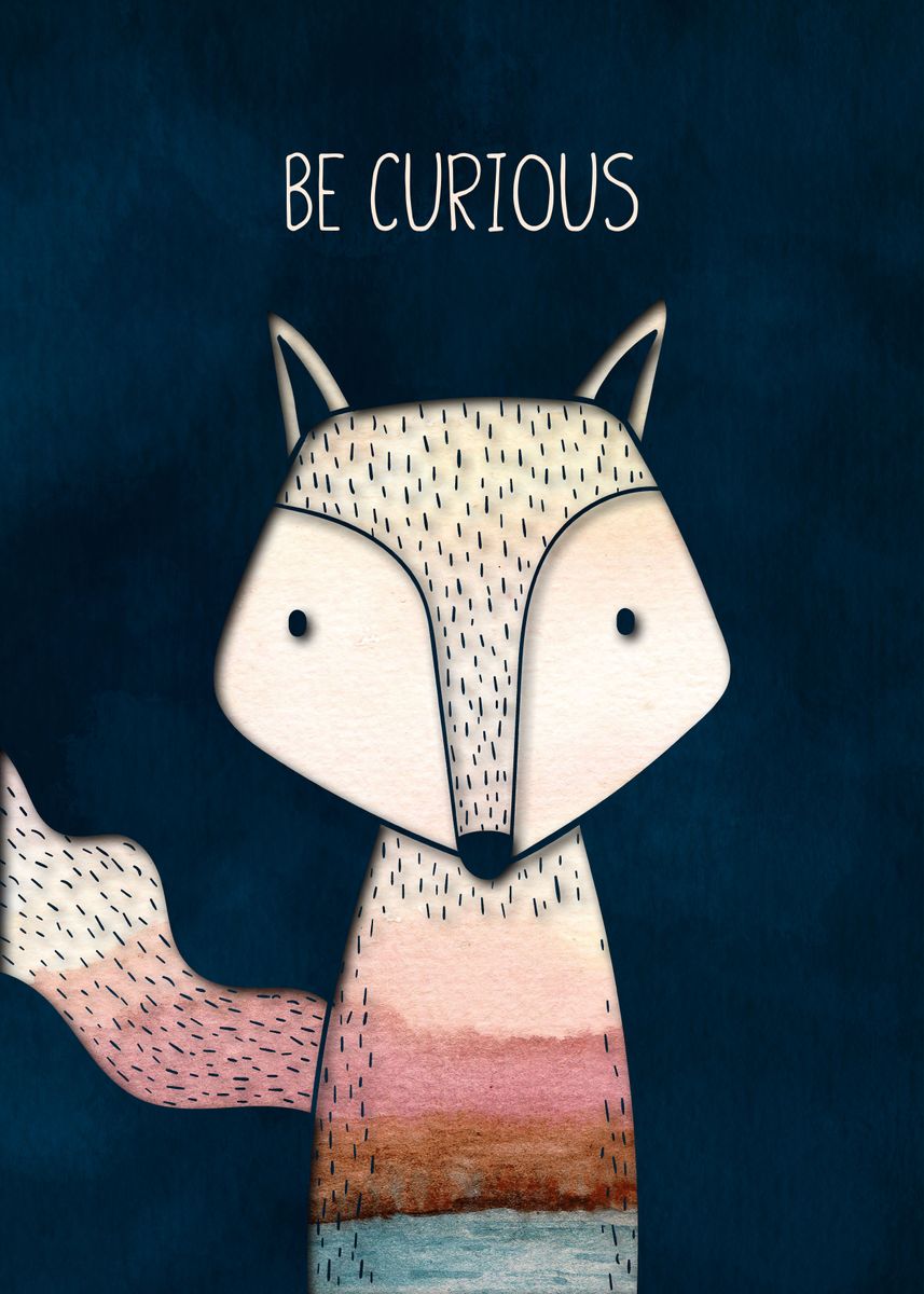 'Fox Be Curious' Poster, picture, metal print, paint by Cris de Almeida ...