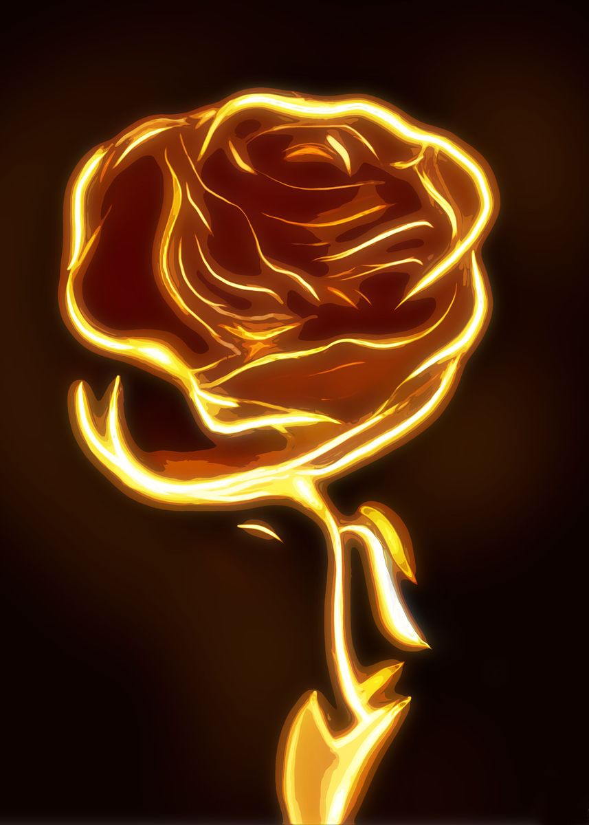'Gold Rose' Poster by Musubi Digital | Displate