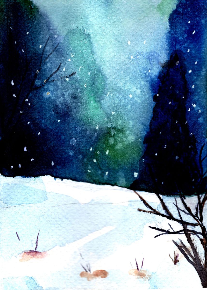 'Winter Day' Poster, picture, metal print, paint by EMJAY Heiss | Displate