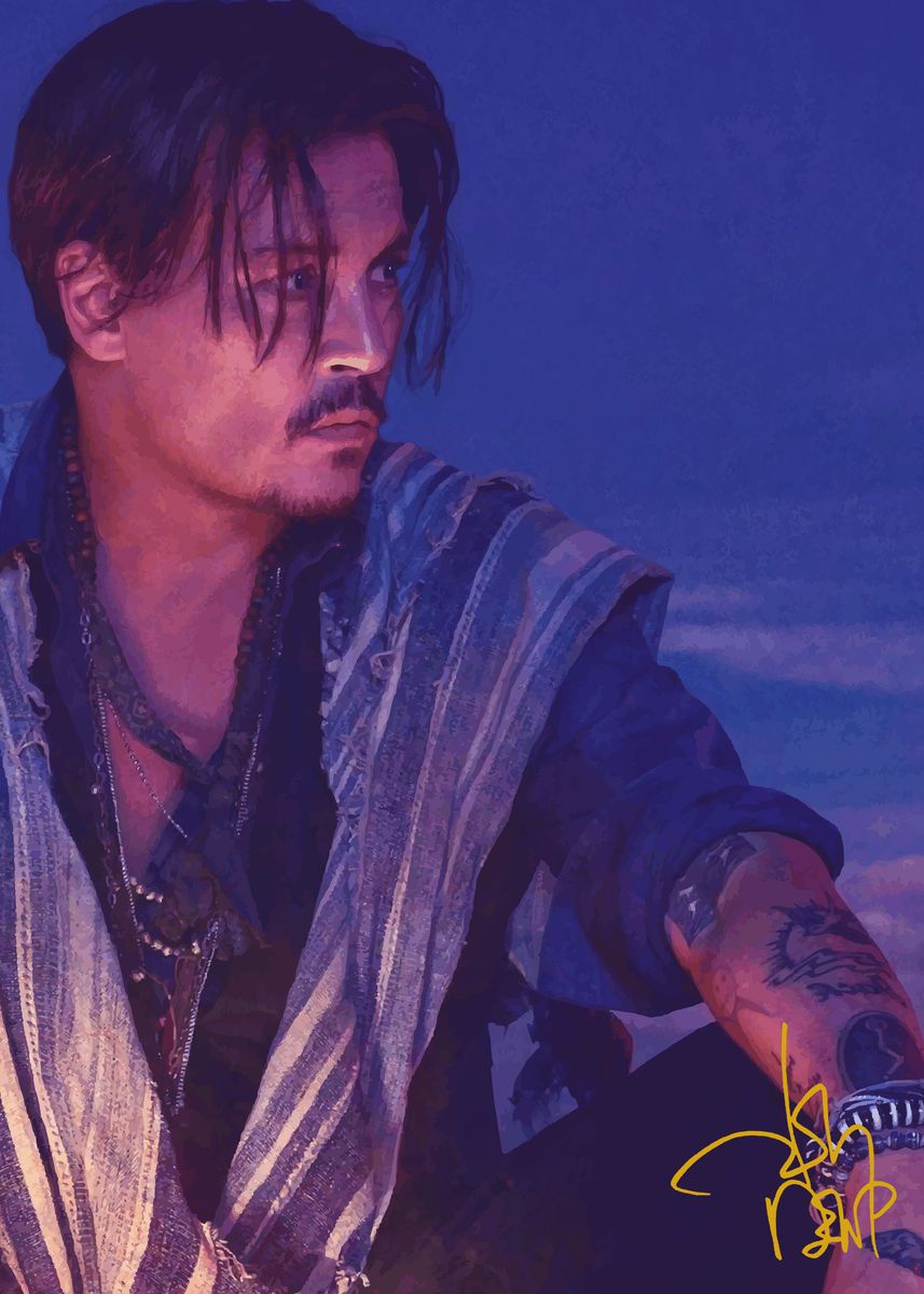 'Johnny Depp' Poster, picture, metal print, paint by R Studio | Displate