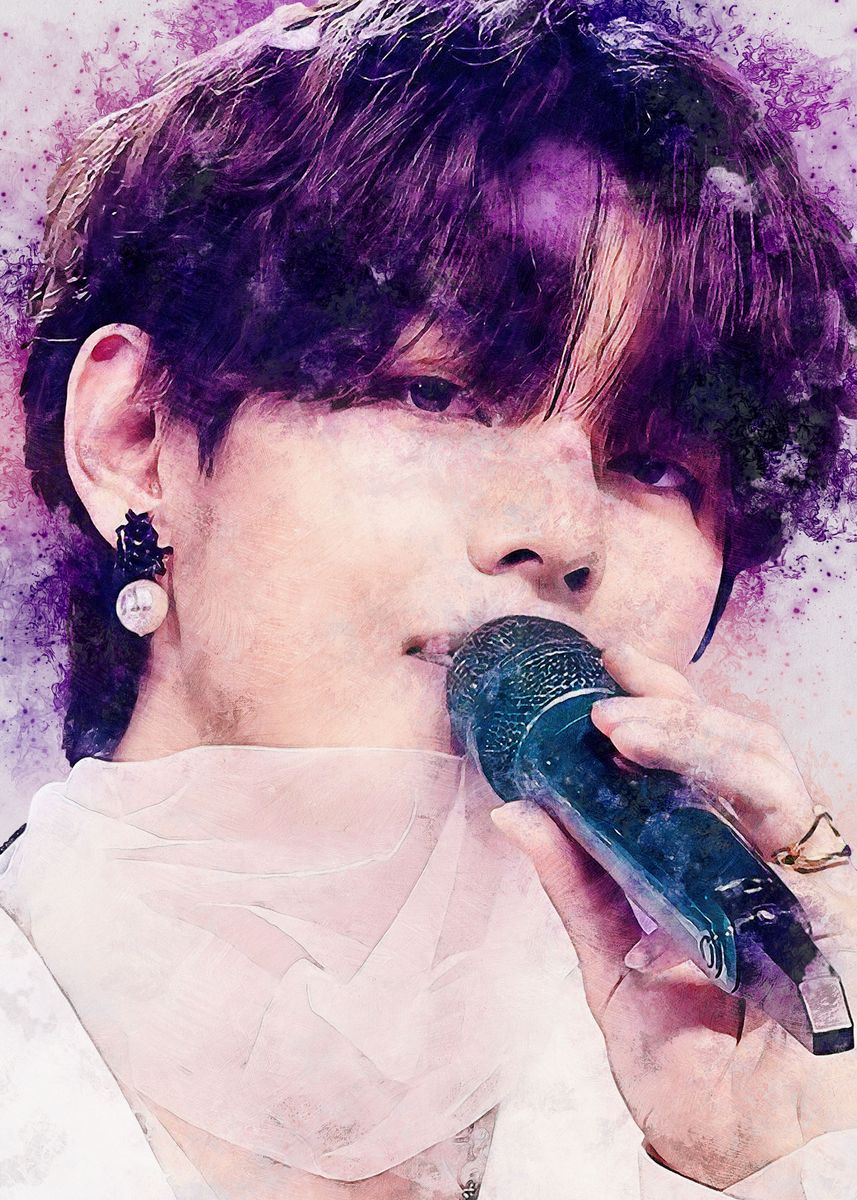 'BTS V' Poster, picture, metal print, paint by YELLOW Team | Displate