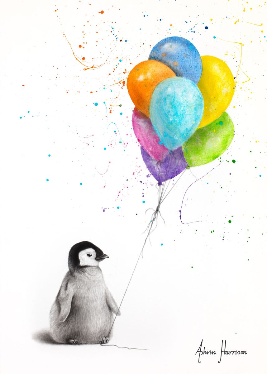 'Positive Penguin ' Poster, picture, metal print, paint by Ashvin ...