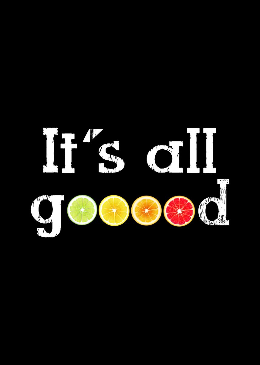 'I Feel Good Lemon Orange ' Poster, picture, metal print, paint by ...