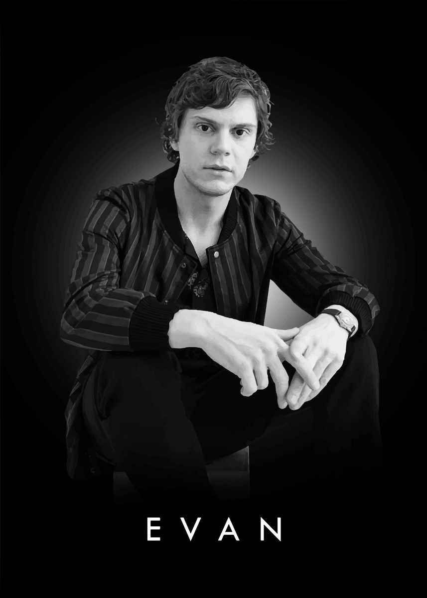 'Evan Peters' Poster, picture, metal print, paint by Bo Kev | Displate