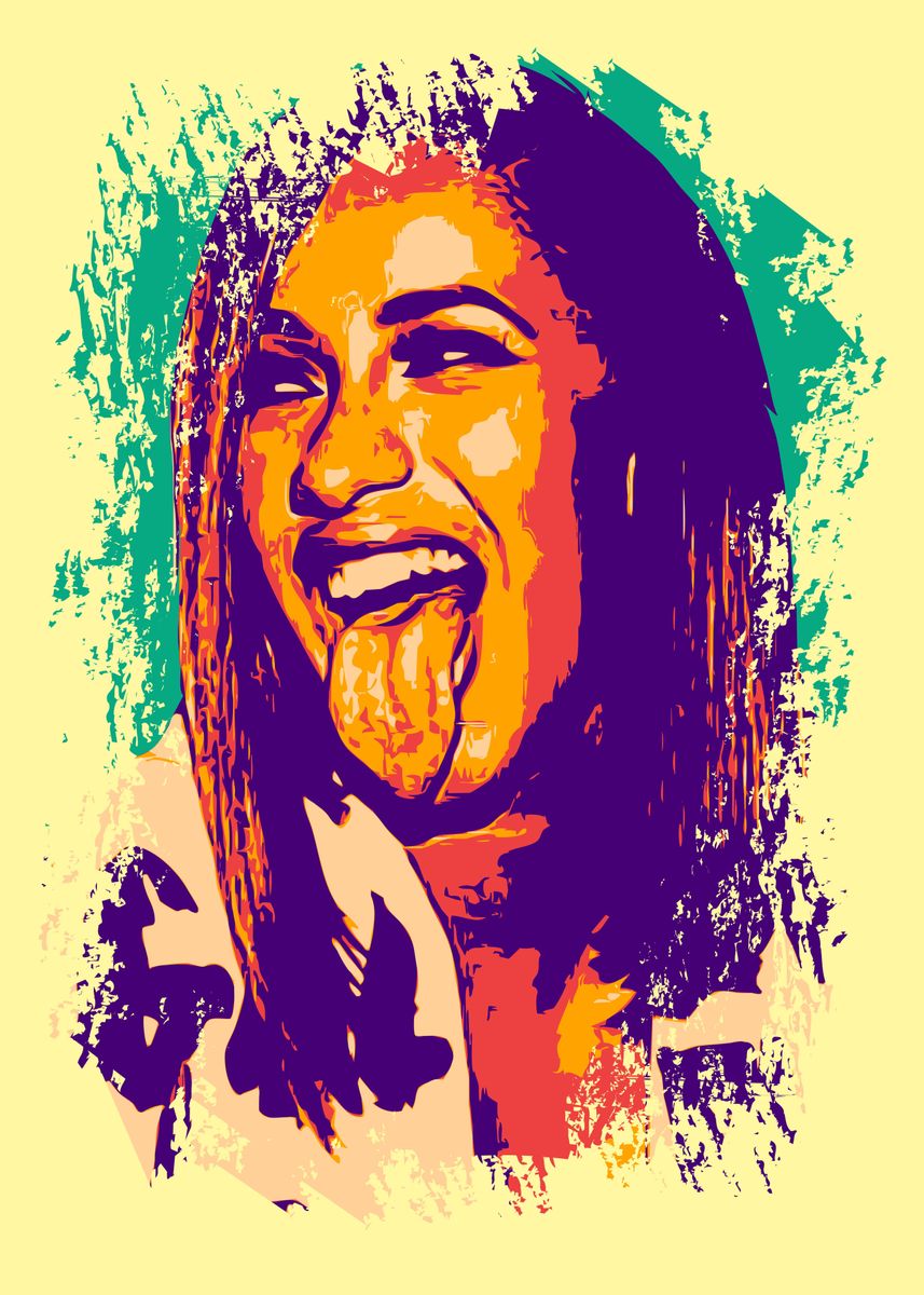 'Cardi B Artwork' Poster, picture, metal print, paint by Rizky Irawan ...