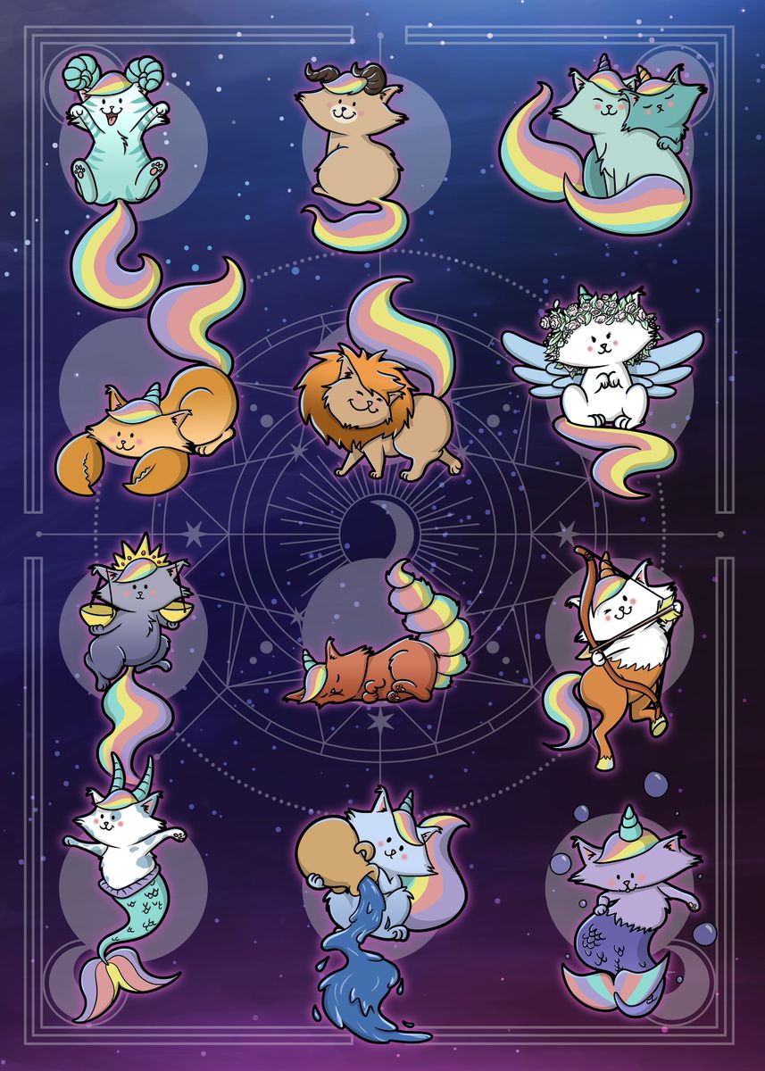 'Chat Astrologie' Poster by Devovo | Displate