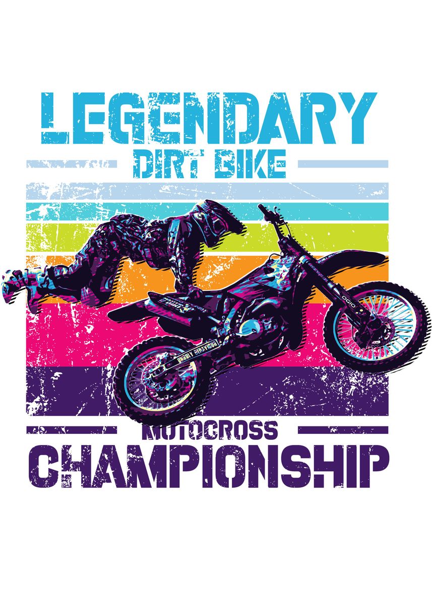 'LEGENDARY DIRT BIKE' Poster, picture, metal print, paint by RETRO ...