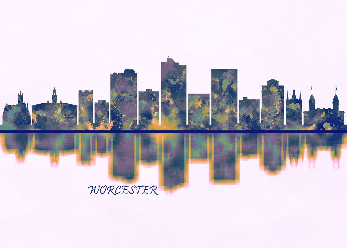 'Worcester Skyline' Poster by Towseef Dar | Displate
