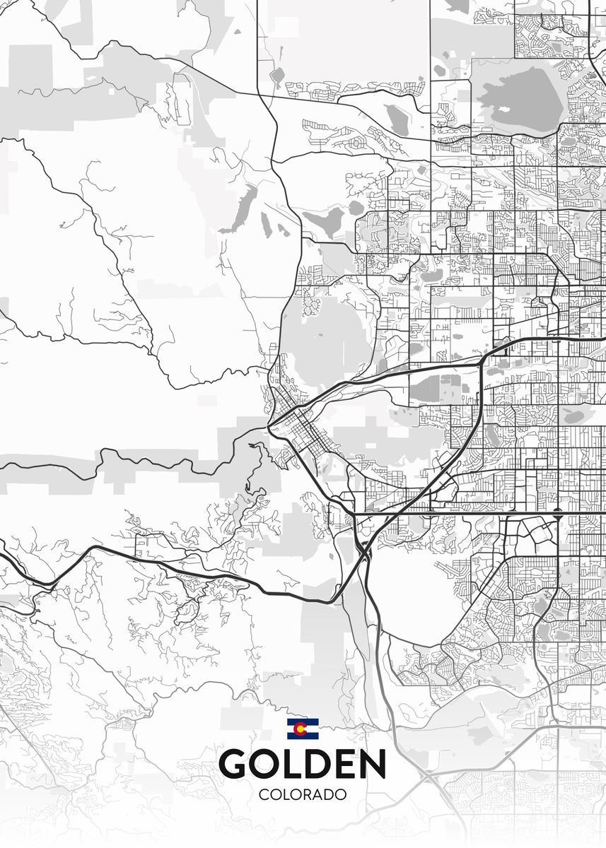 'Golden CO' Poster, picture, metal print, paint by IMR Designs | Displate