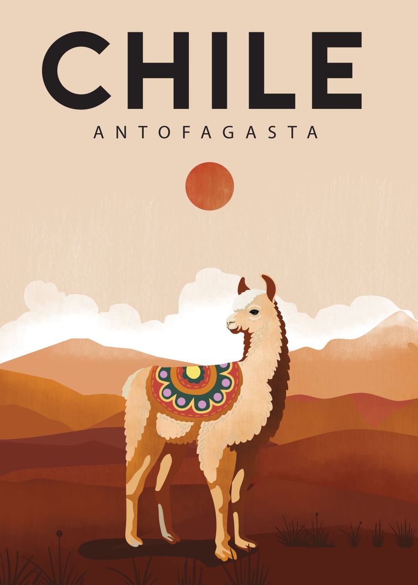 'Chile 1' Poster, picture, metal print, paint by Caravan Studio | Displate