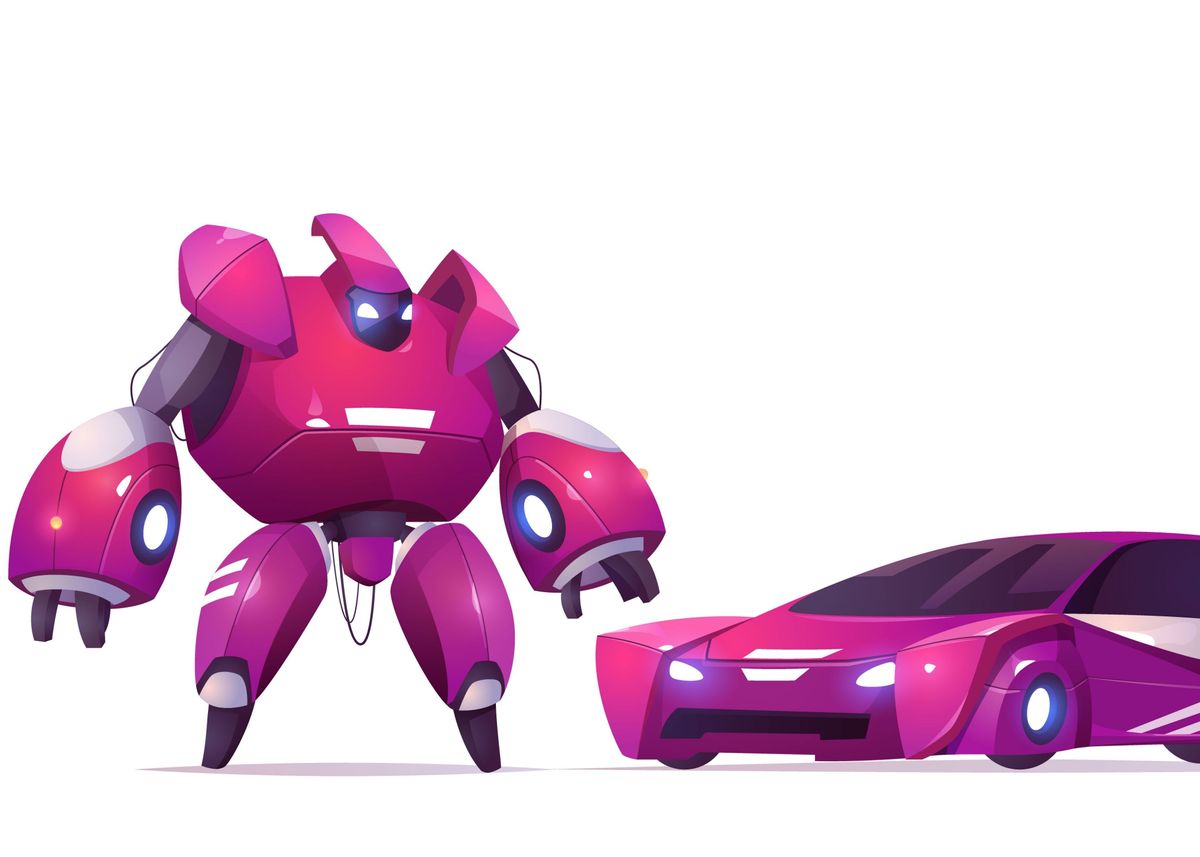 'Robotic Pink' Poster by Stephen Bredenkamp | Displate