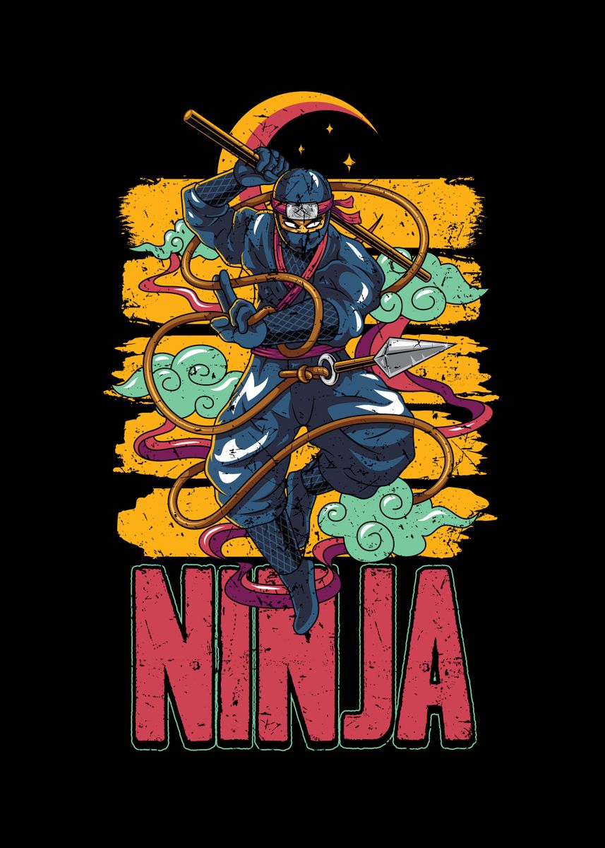 'NINJA BEAUTIFUL ART' Poster, picture, metal print, paint by ...